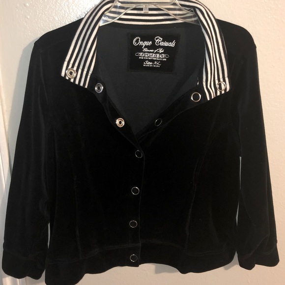 Onque Casuals | Jackets & Coats | Onque Casuals Black Velour Jacket ...